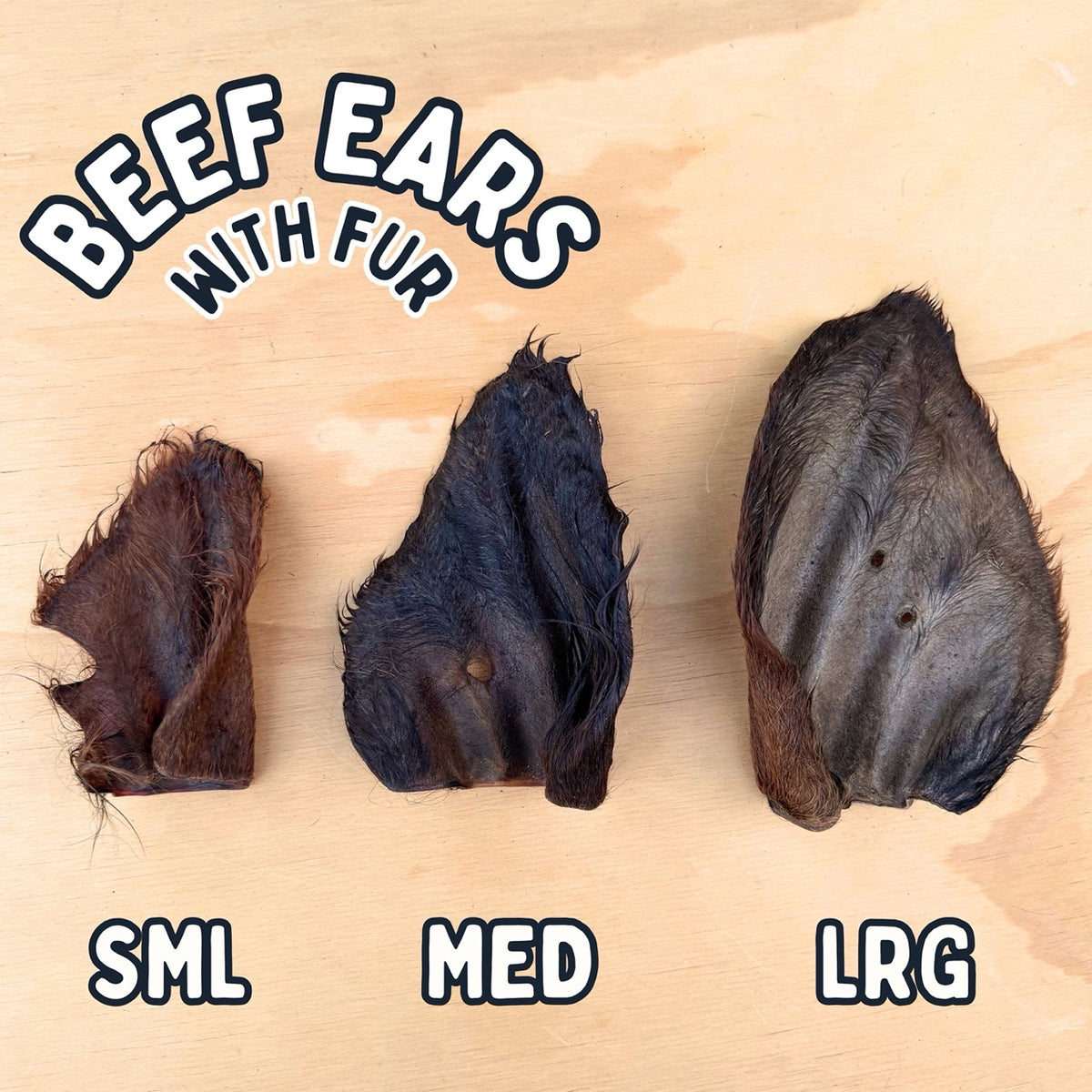 Beef Ears With Fur | Dog Treat Chew | Hairy Cow Ears